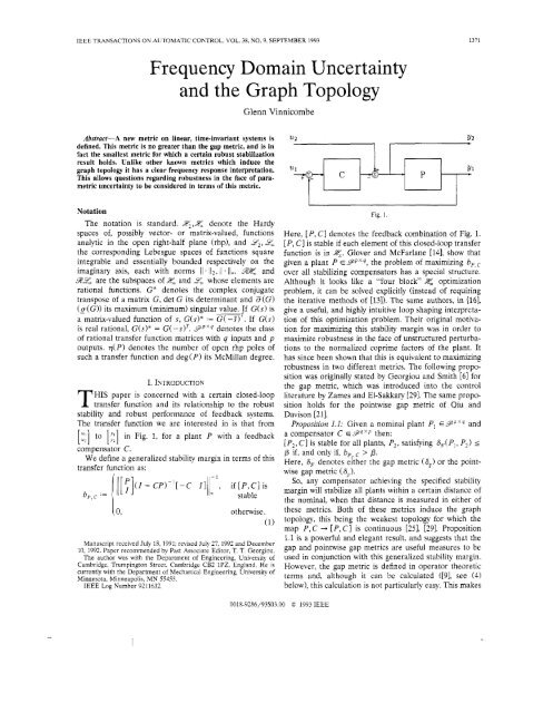 Frequency Domain Uncertainty and the Graph ... - mechatronics