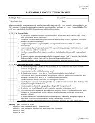 Shop Inspection Checklist - Engineering Health & Safety