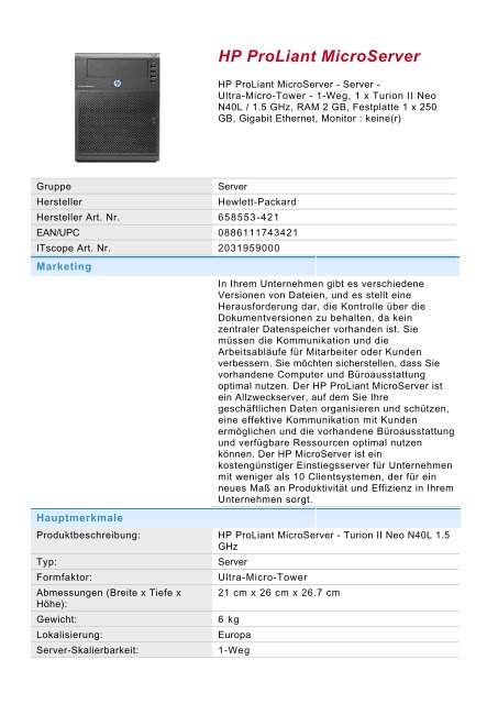 HP ProLiant MicroServer