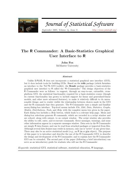 The R Commander: A Basic-Statistics Graphical User Interface to R