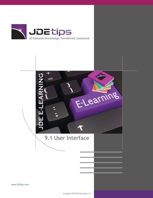 9.1 User Interface - JDEtips.com