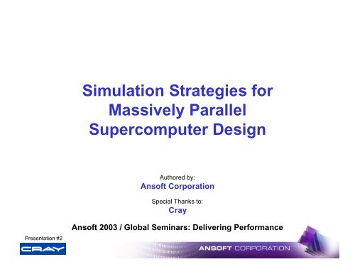 Presentation - Simulation Strategies for Massively Parallel ...