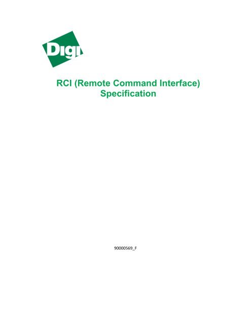 RCI (Remote Command Interface) Specification - Digi
