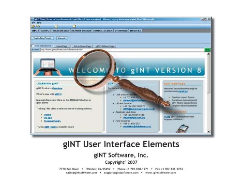 gINT User Interface Elements - gINT Software