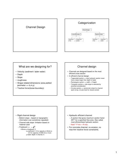 Channel Design What are we designing for? Categorization Channel design