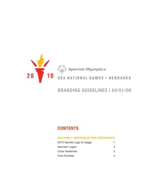 branding guidelines | 04/01/09 contents - Special Olympics
