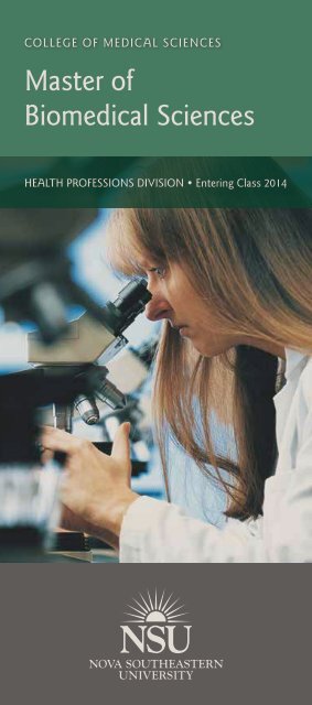 Master of Biomedical Sciences - College of Medical Sciences - Nova ...