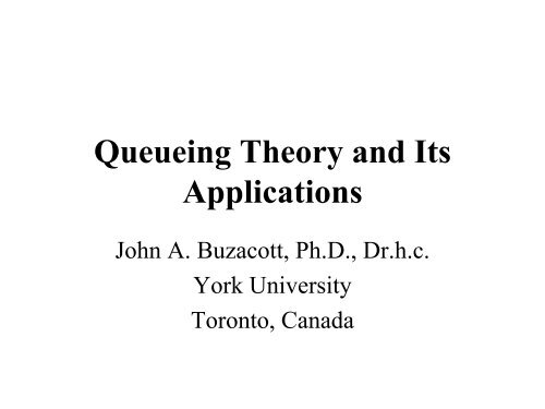 Queueing Theory and Its Applications