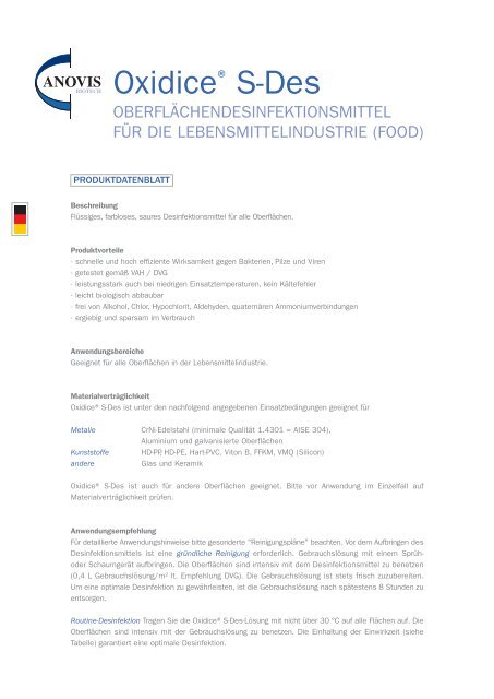 Oxidice® S-Des - ANOVIS Biotech GmbH