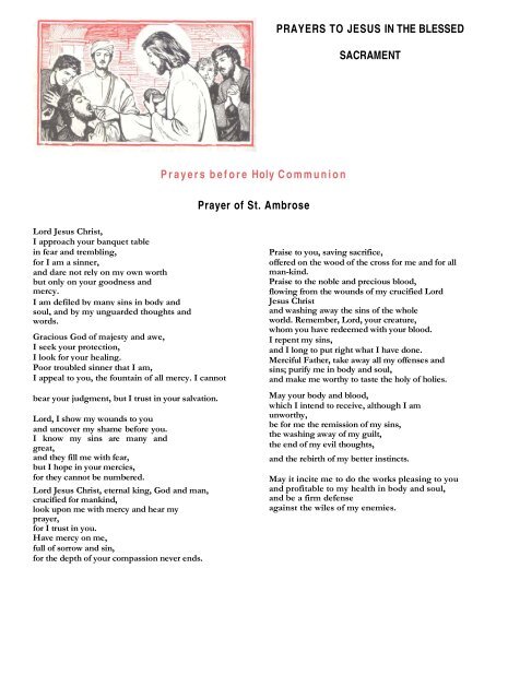 Prayers Before and After Holy Communion - MGS Prayers Website