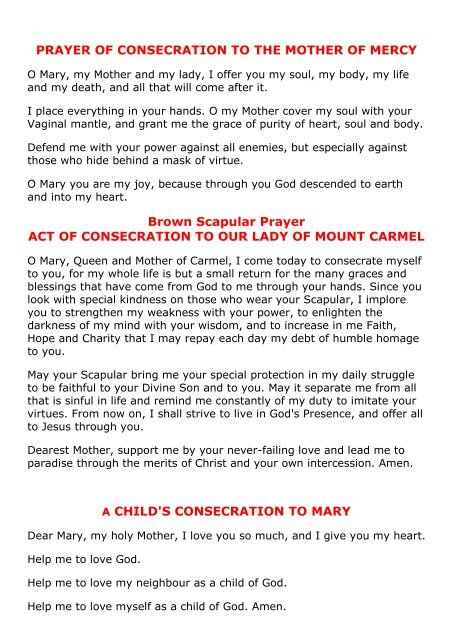 A Daily Consecration to the Blessed Virgin Mary - MGS Prayers ...
