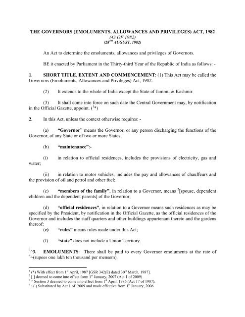 Emoluments, Allowances and Privileges