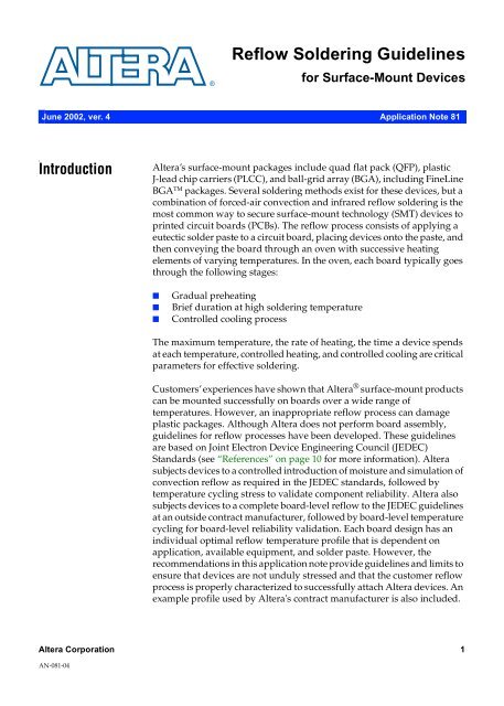 AN 81: Reflow Soldering Guidelines for Surface-Mount Devices