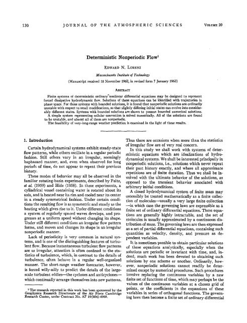 Deterministic Nonperiodic Flow