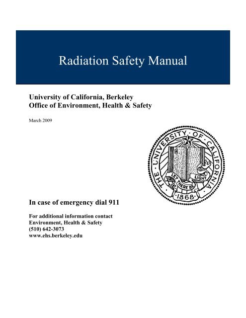 Radiation Safety Manual - Microlab - University of California, Berkeley
