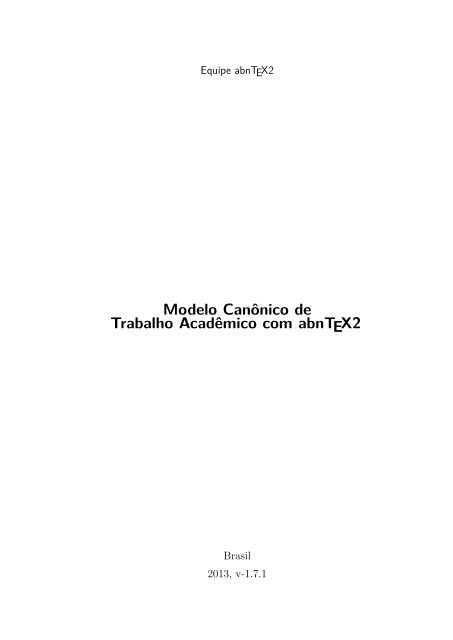 Modelo Canônico de, Trabalho Acadêmico com abnTeX2 - Dante FTP