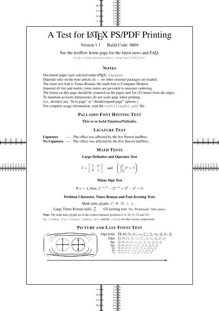 A Test for LATEX PS/PDF Printing
