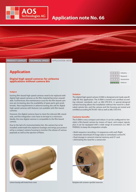 Application note No. 66 - AOS Technologies AG