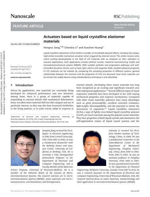Nanoscale - Micro-Nano Sensors and Actuators Lab - University of ...