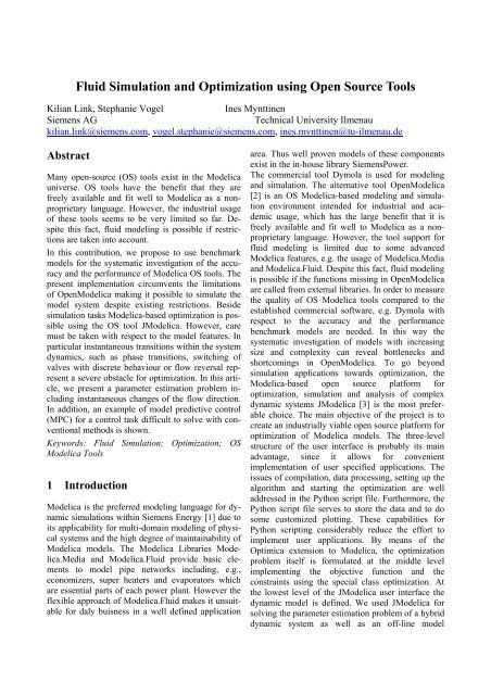 Fluid Simulation And Optimization Using Open Source Modelica