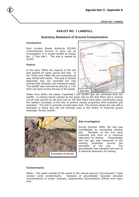 Investigation on possible chemical pollution of the