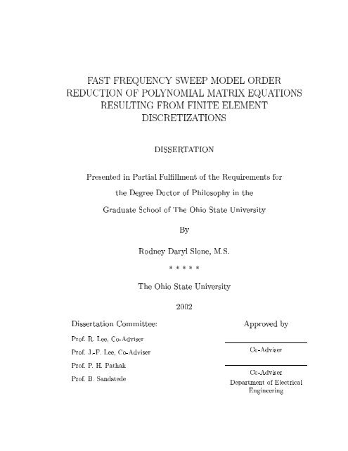 Fast Frequency Sweep Model Order Reduction Of Polynomial Matrix