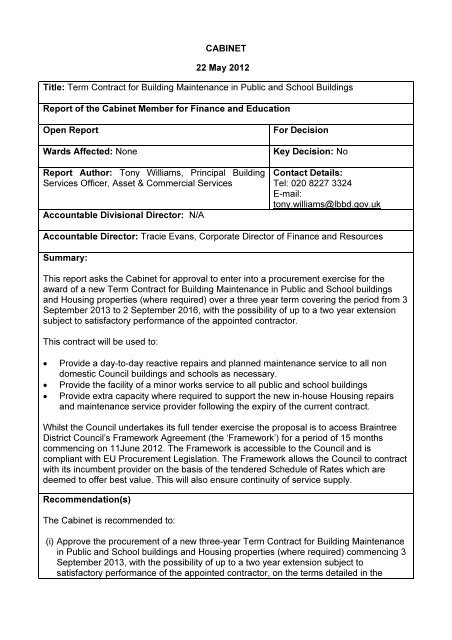 Term Contract for Building Maintenance in Public and School ...