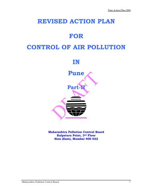 Revised action plan for control of air pollution in Pune - Maharashtra ...