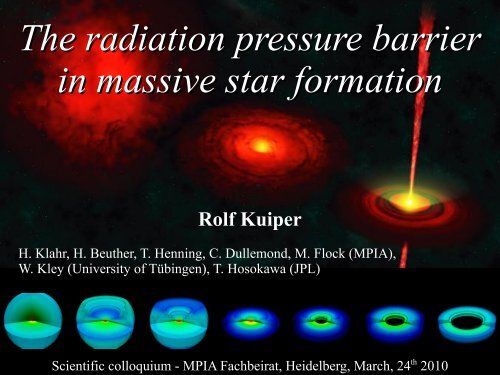 The radiation pressure barrier in massive star formation Rolf Kuiper