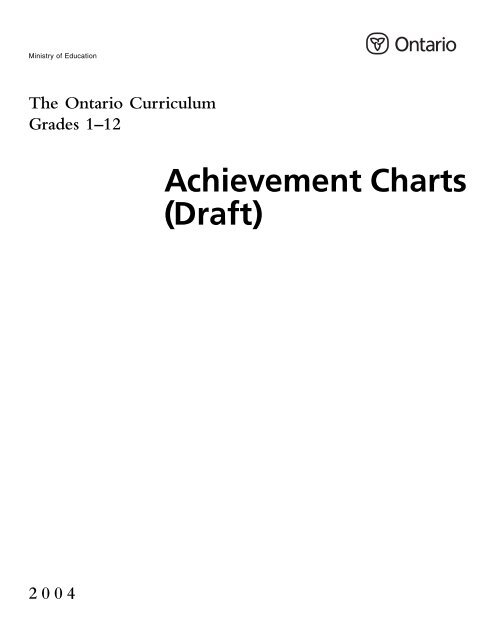 The Ontario Curriculum – Grades 1–12: Achievement Charts (Draft)