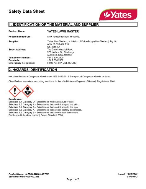 Safety Data Sheet - MSDS