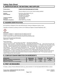parfix gap filler - MSDS