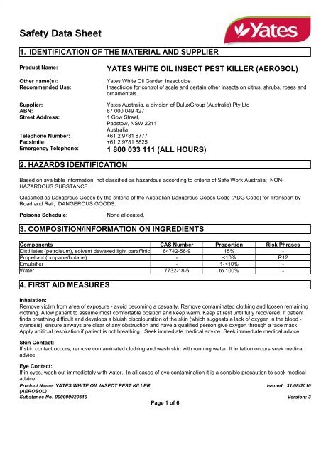 Material Safety Data Sheet - MSDS