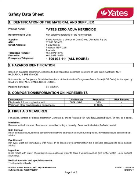 Safety Data Sheet - MSDS