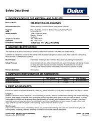 dulux urethane thinners - MSDS