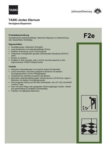F2e TASKI Jontec Eternum - Diversey