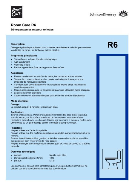 Room Care R6 - Diversey
