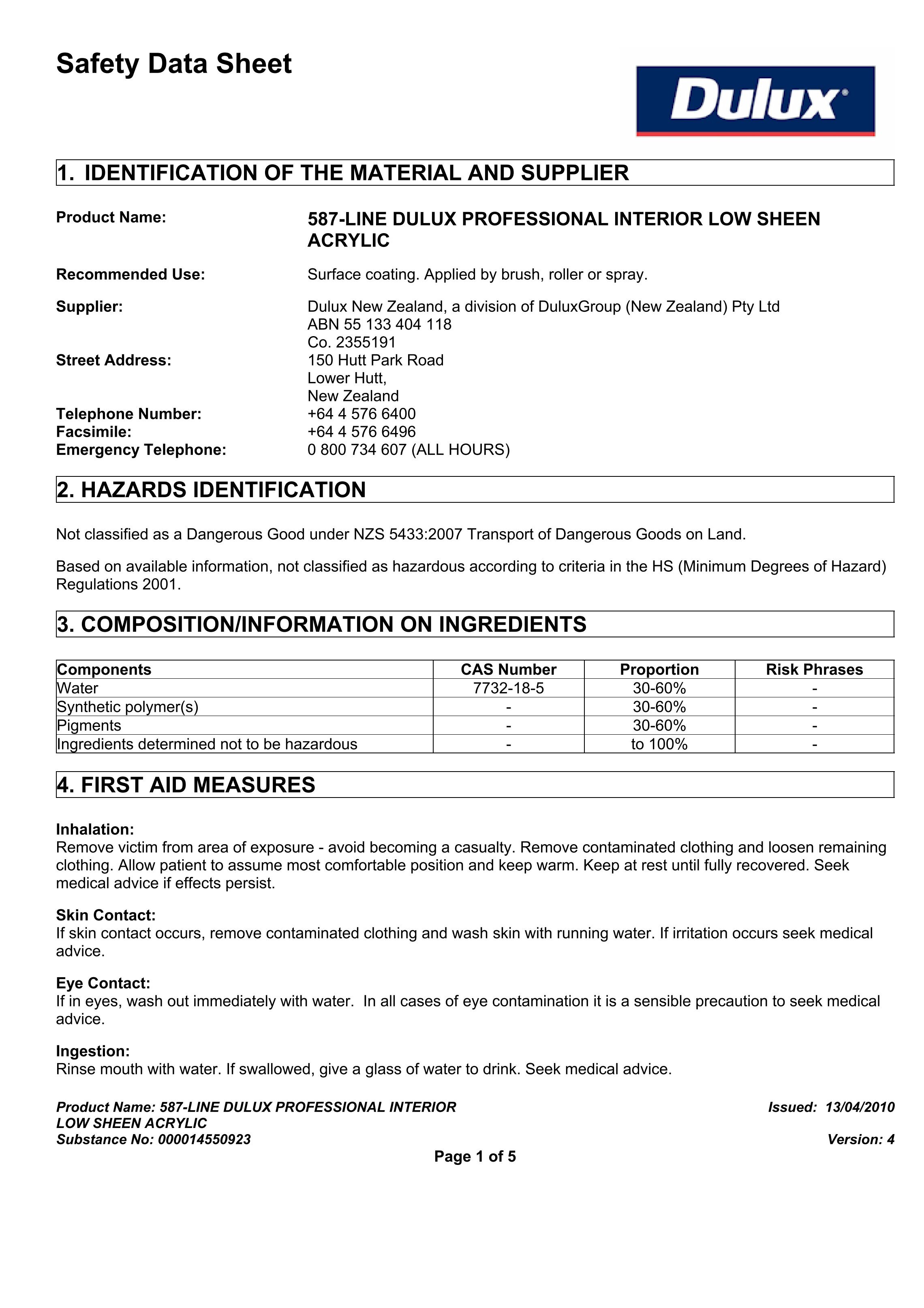620 free Magazines from MSDS.DULUXGROUP.COM