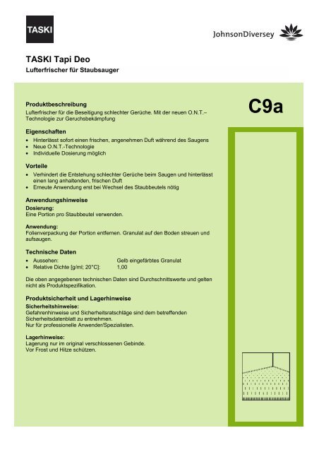 C9a TASKI Tapi Deo - Diversey