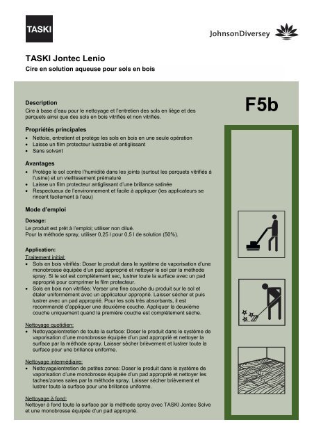 F5b TASKI Jontec Lenio - Diversey