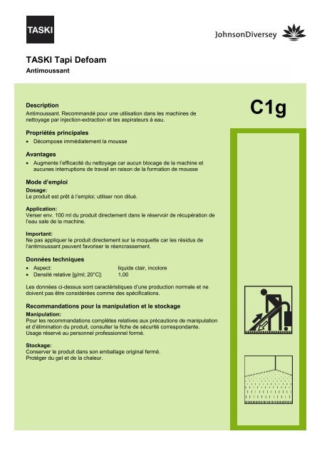 C1g TASKI Tapi Defoam - Diversey