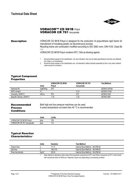 Product Name - The Dow Chemical Company Product Name - The Dow Chemical Company
