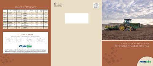 PHYTOGEN VARIETIES PAY - The Dow Chemical Company