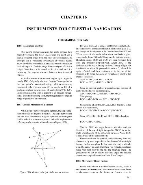 CHAPTER 16 INSTRUMENTS FOR CELESTIAL NAVIGATION
