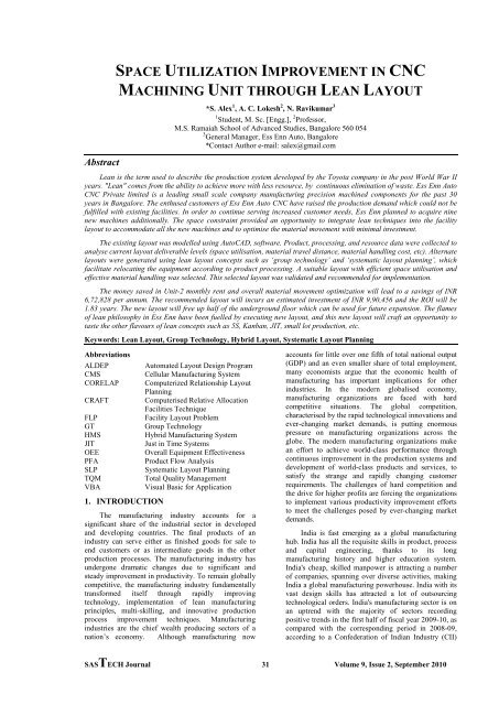 space utilization improvement in cnc machining unit through lean ...