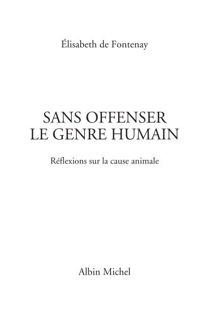 SANS OFFENSER LE GENRE HUMAIN - Fnac