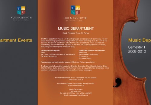 NUIM Semester Term Card - Music