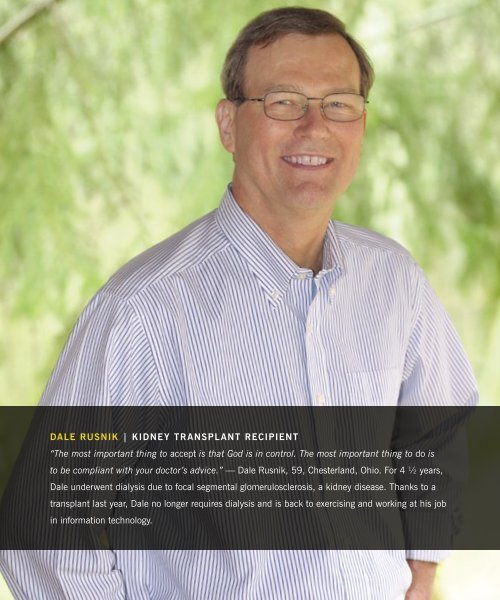 Dale rUSNik | kiDNey TraNSplaNT reCipieNT ... - Cleveland Clinic