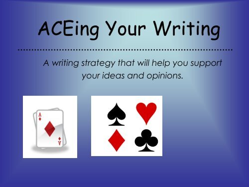 ACE writing - Cherokee County Schools