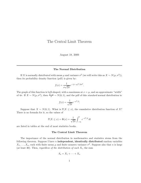 The Central Limit Theorem